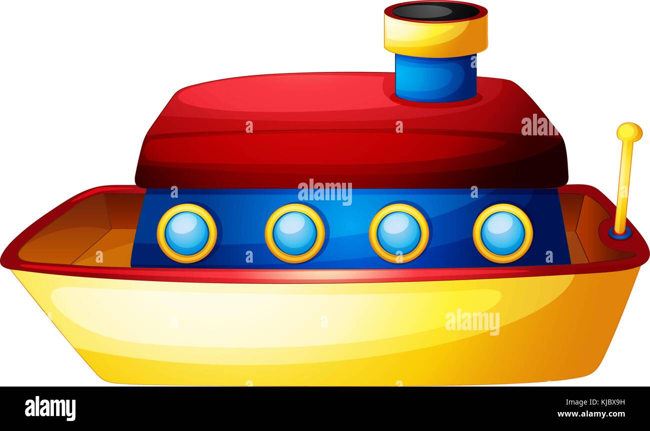 Illustration of a toy ship on a white background Stock Vector Image ...