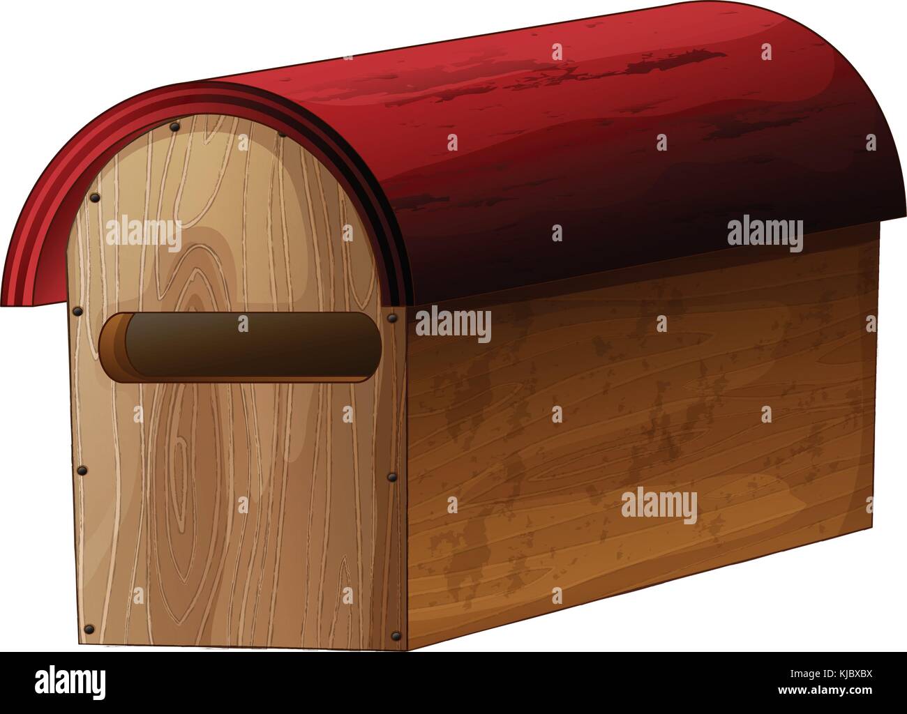 Illustration of a wooden mailbox on a white background Stock Vector ...