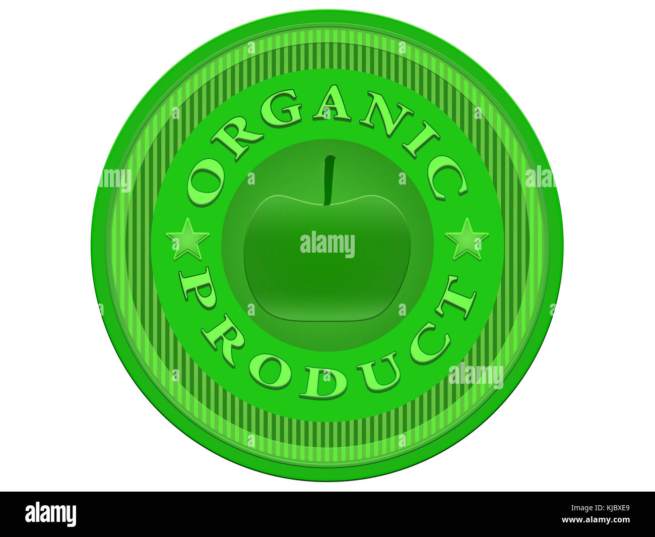 Green label organic product isolated with apple illustration Stock ...