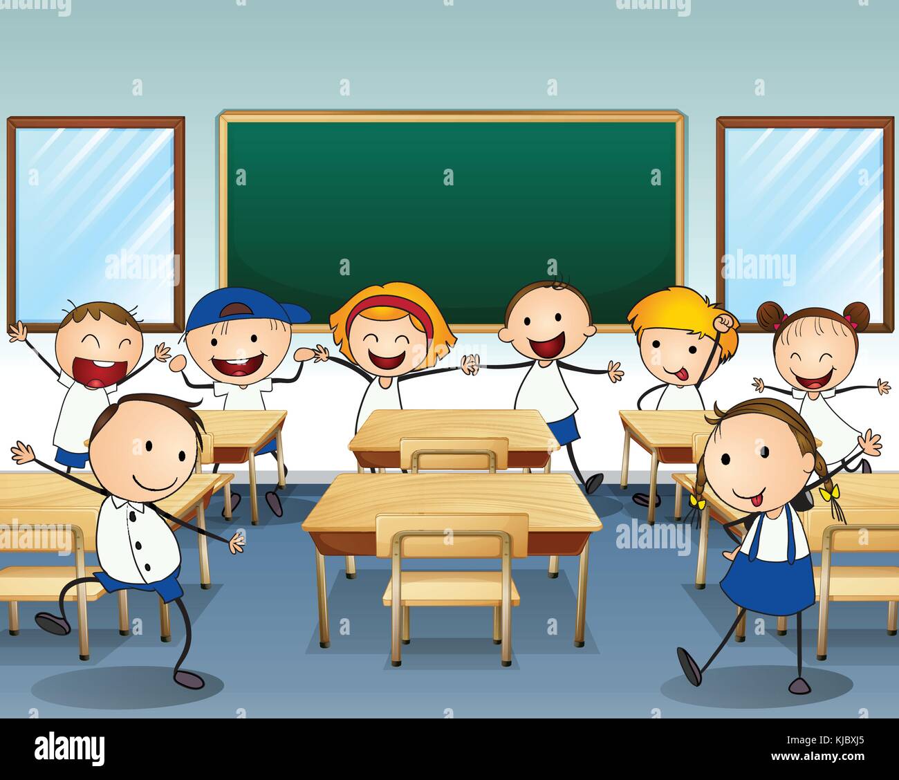 Children dancing classroom Stock Vector Images - Alamy