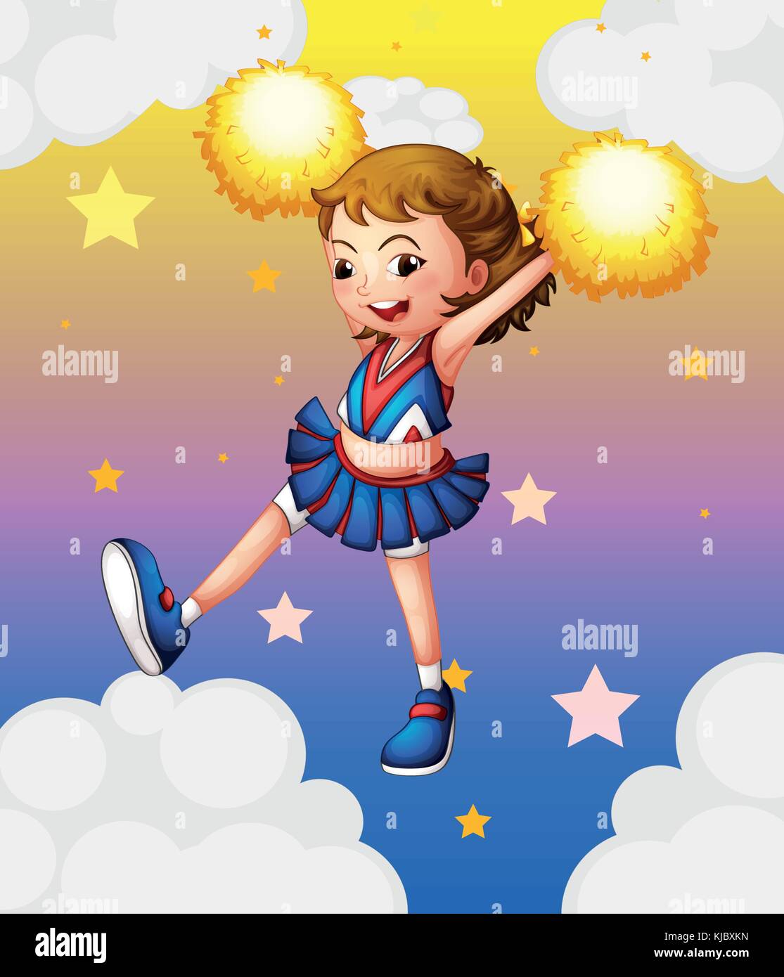 Cartoon illustration cheerleader pompoms hi-res stock photography and ...