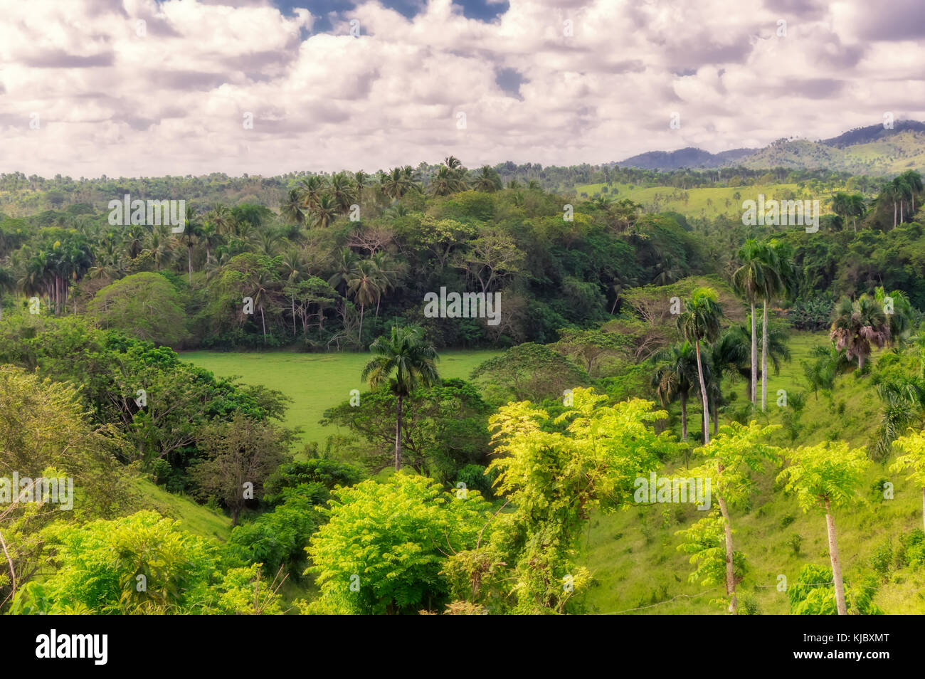 Mountainous landscape somewhere in the Dominican Republic Stock Photo ...