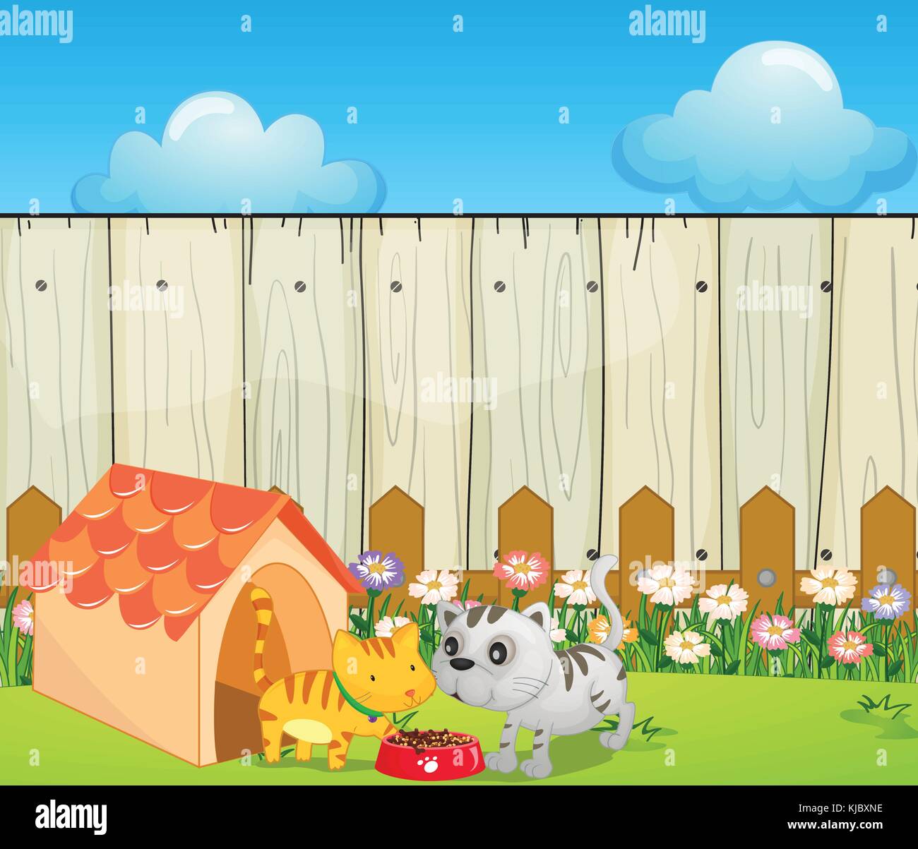 Cat and dog inside home Stock Vector Images - Alamy