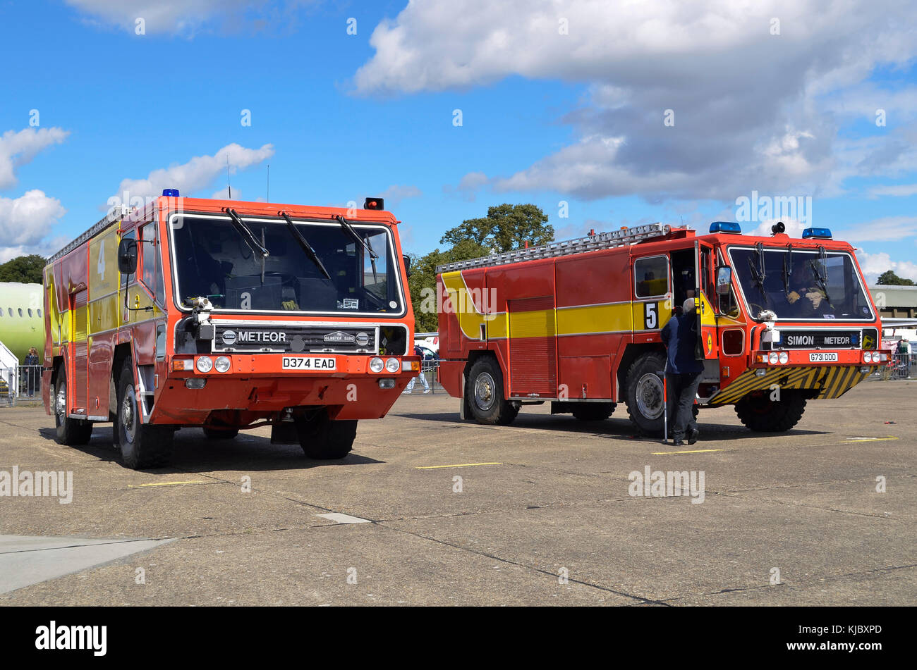 Simon Gloster Saro Meteor 4X4 airport fire tenders, Duxford, UK Stock ...
