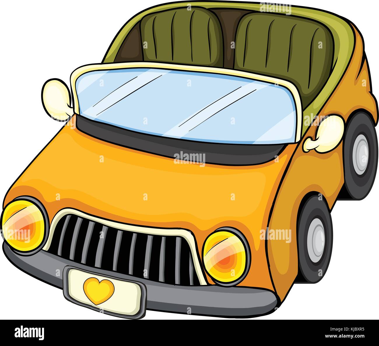 Illustration of a yellow toy car on a white background Stock Vector ...