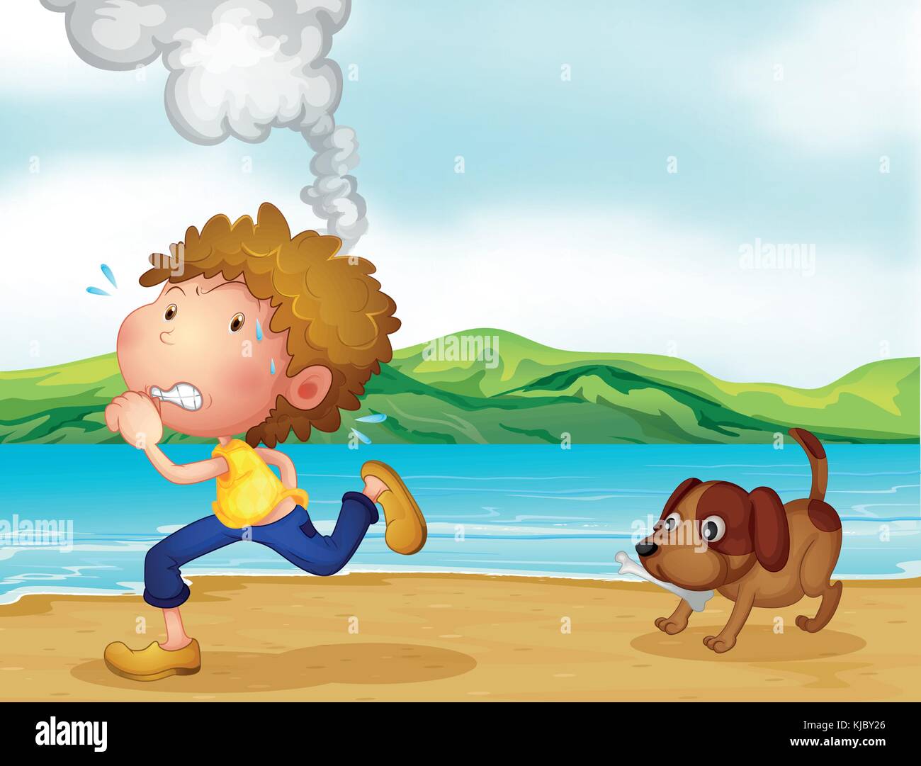 Cartoon Running In The Sand