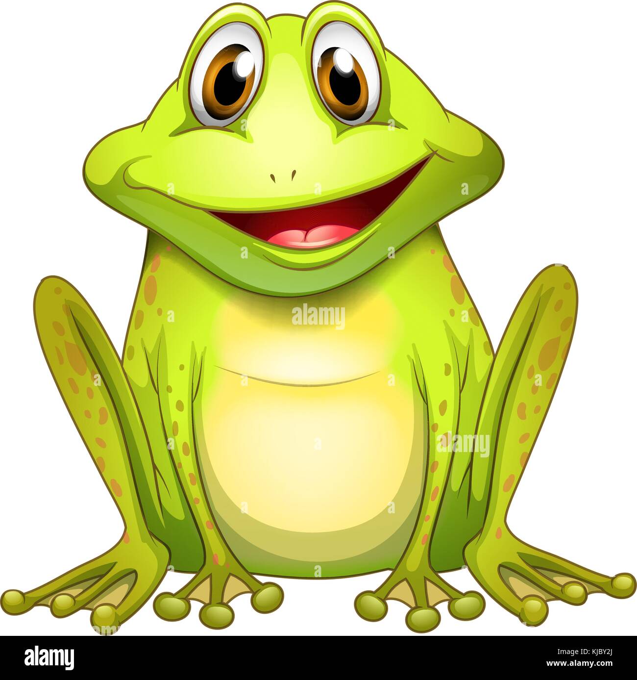 Illustration of a smiling frog on a white background Stock Vector Image ...