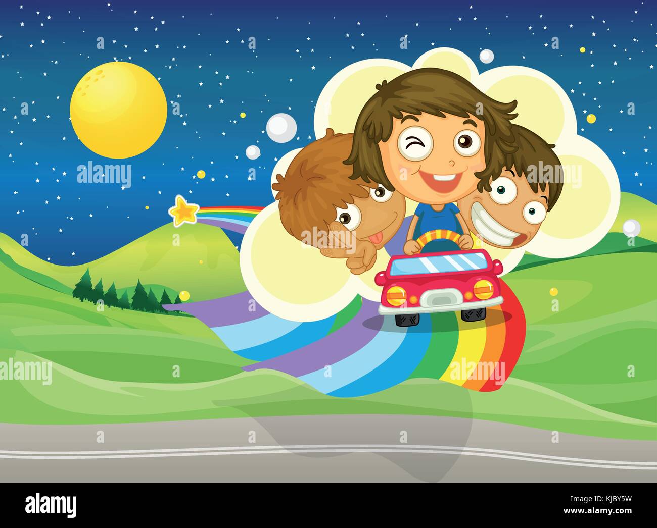 Car passing on road blue Stock Vector Images - Alamy