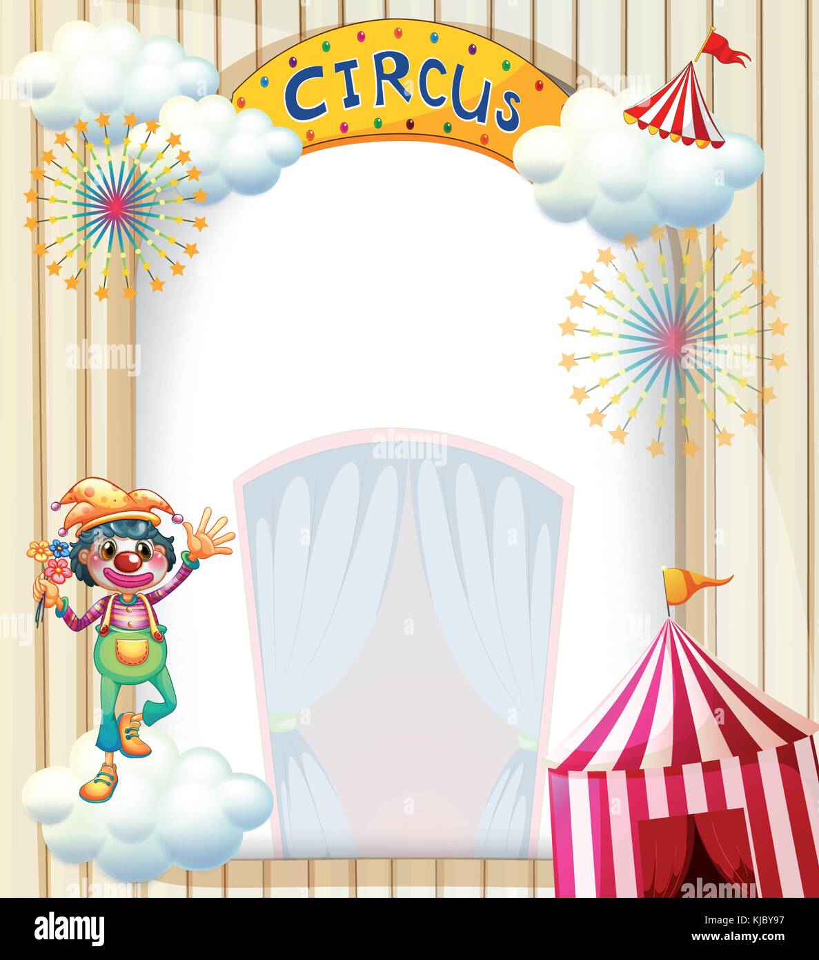 Illustration of a clown in the circus on a white background Stock ...