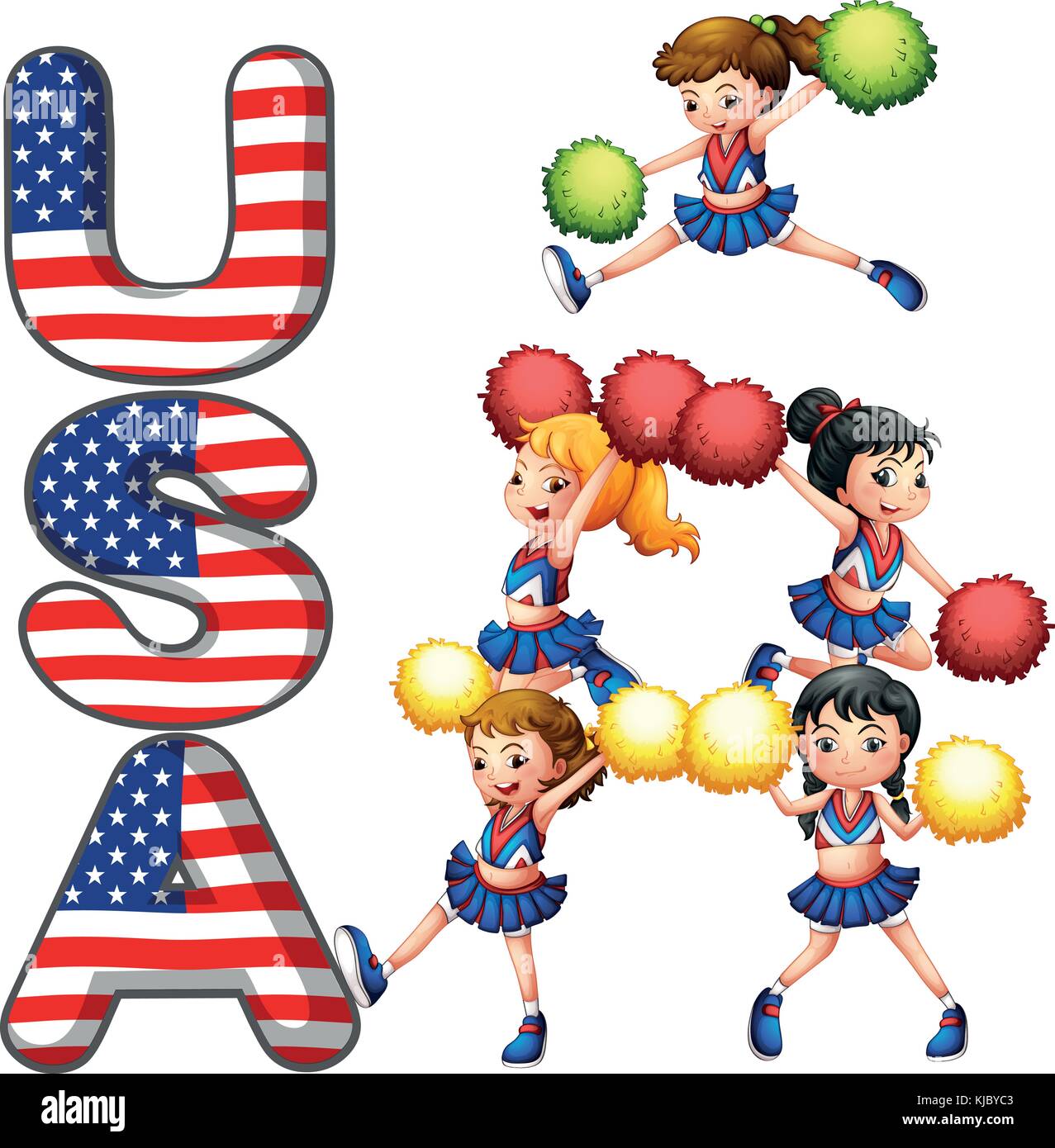 Female cheerleaders united states Stock Vector Images - Alamy