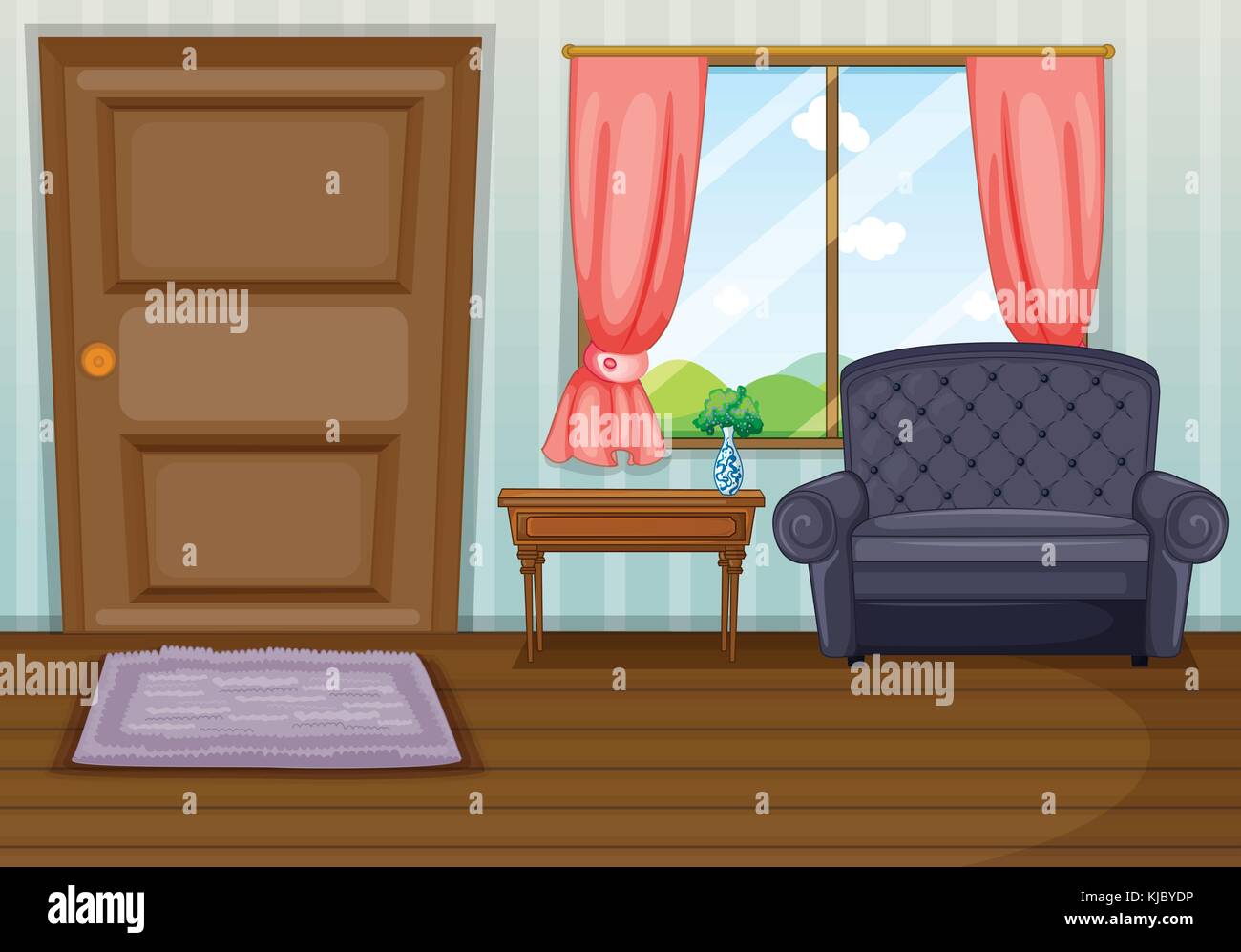 Blue drawing living room Stock Vector Images - Alamy