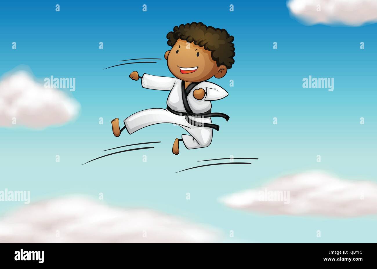 Illustration of a karate kid Stock Vector Image & Art - Alamy