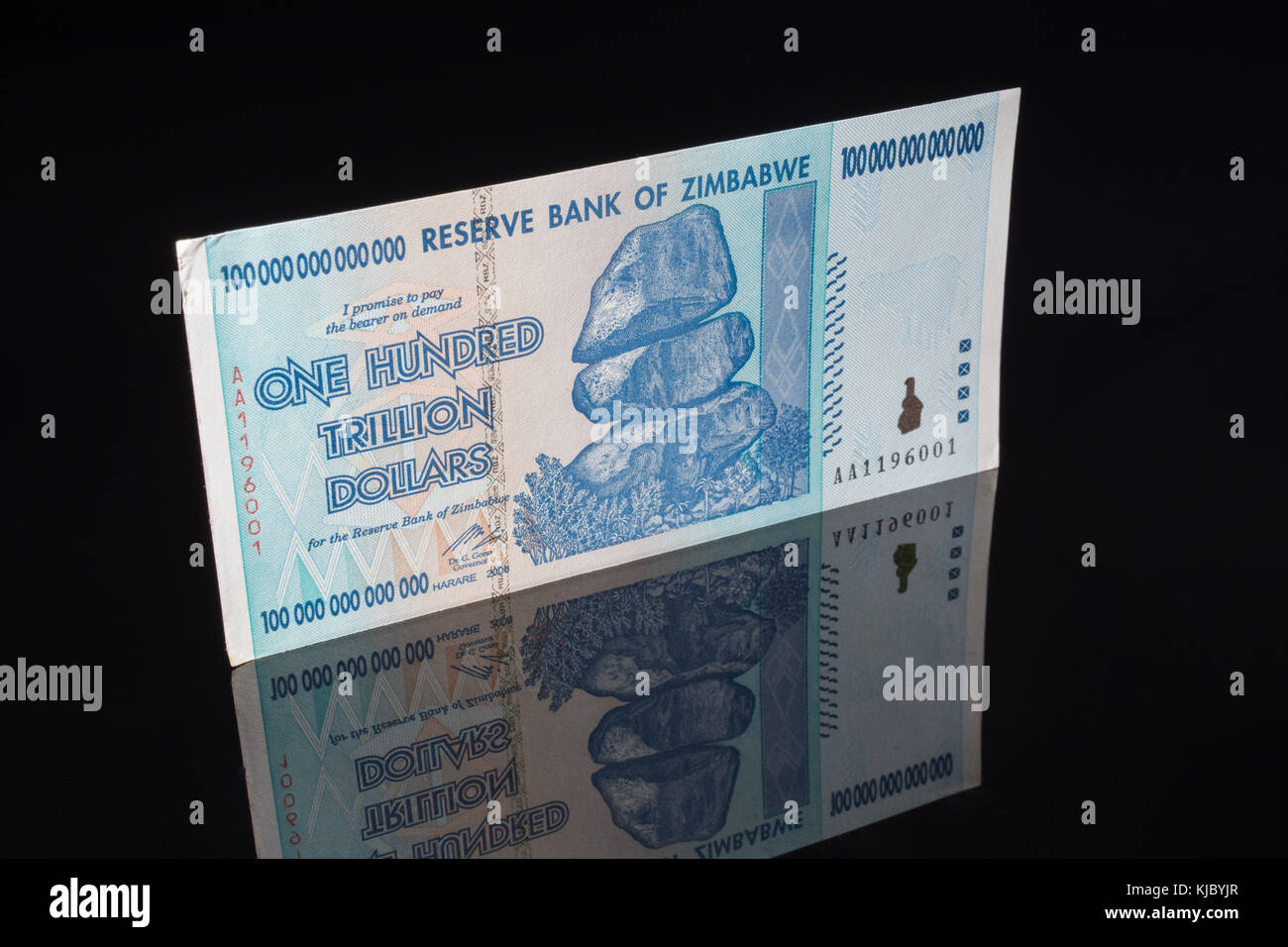 Hyperinflation - 100 Trillion Dollar Zimbabwe banknote from 2008 ...