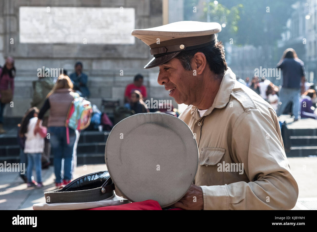 Traditional Organilleros (Music box) Organ Grinder at Plaza Manuel ...