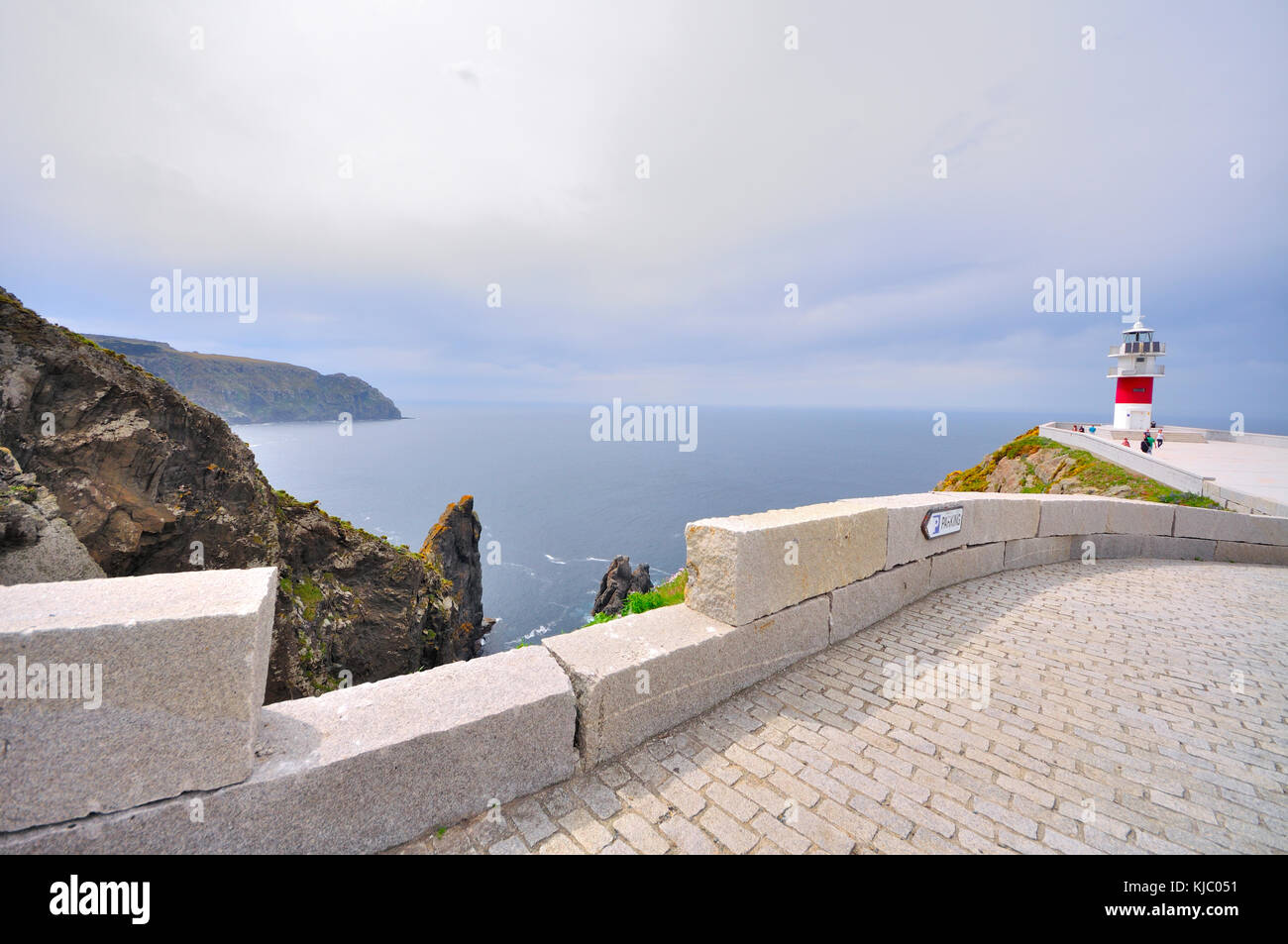 cape ortegal lighthouse located on the coast of death in galicia spain ...