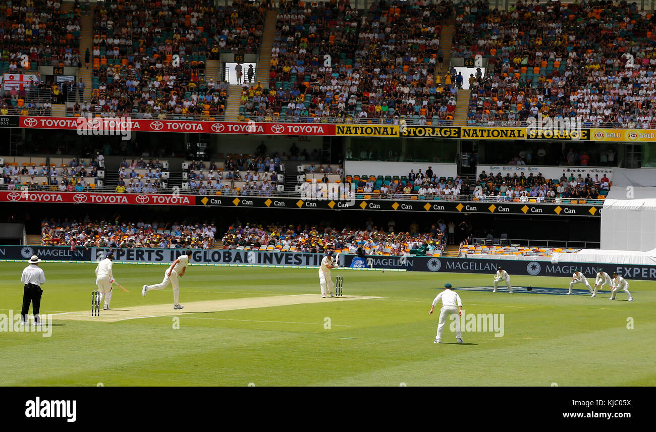 Australia's Mitchell Starc bowls the first ball during day one of the ...