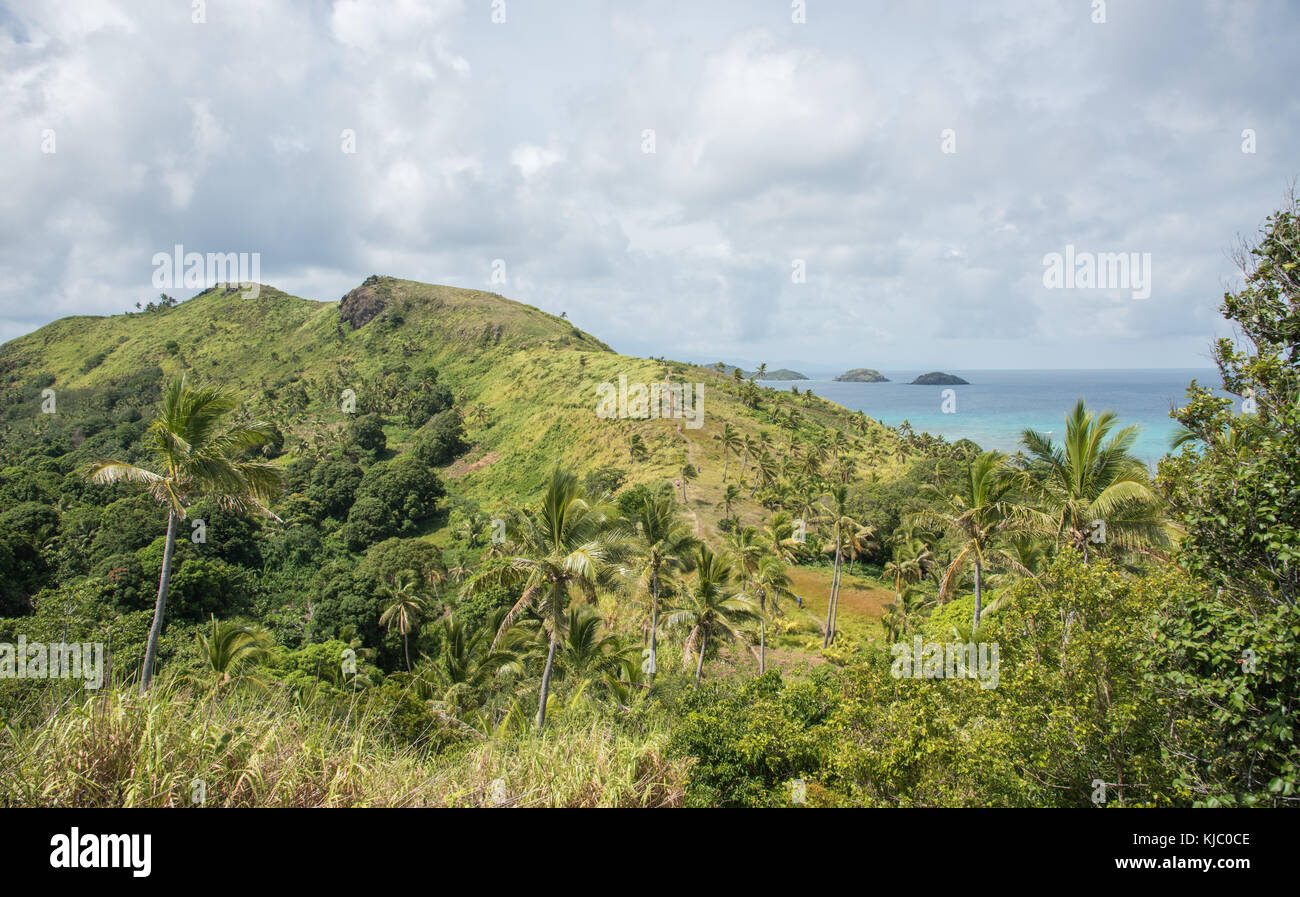 Stunning Pacific Ocean views from the tropical mountain landscape of ...
