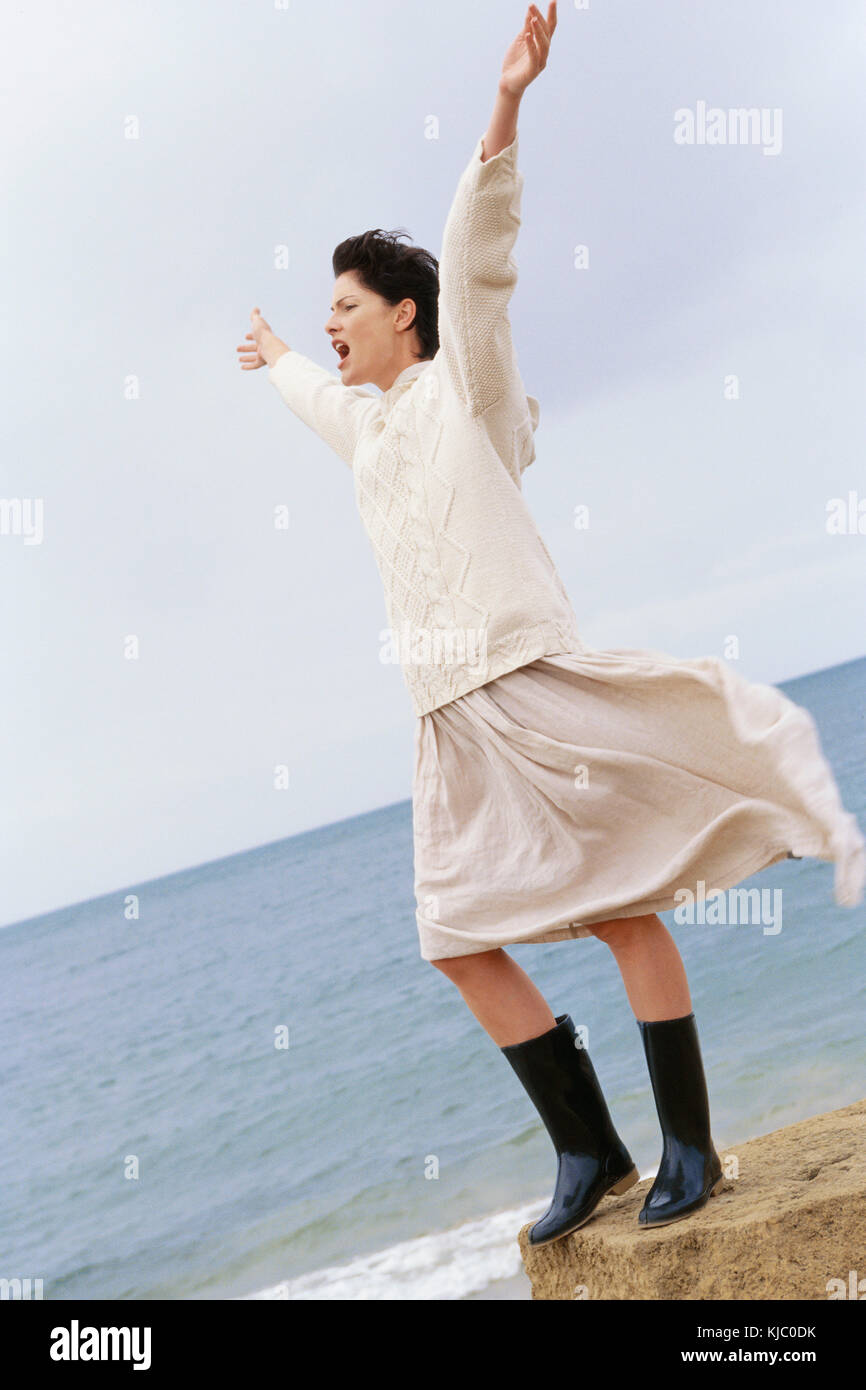 Woman Yelling Outdoors Stock Photo - Alamy
