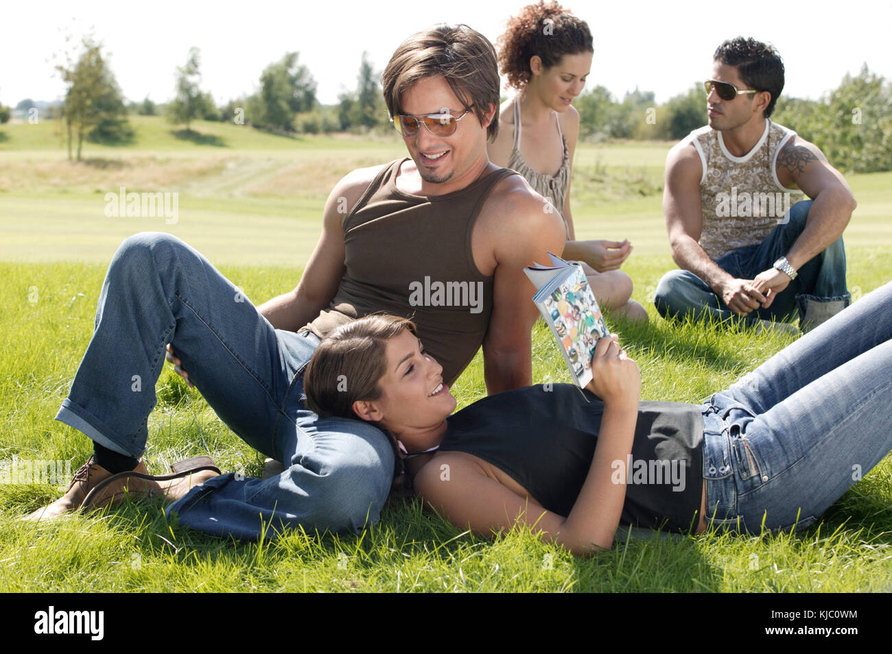 Two Couples Outdoors Stock Photo - Alamy