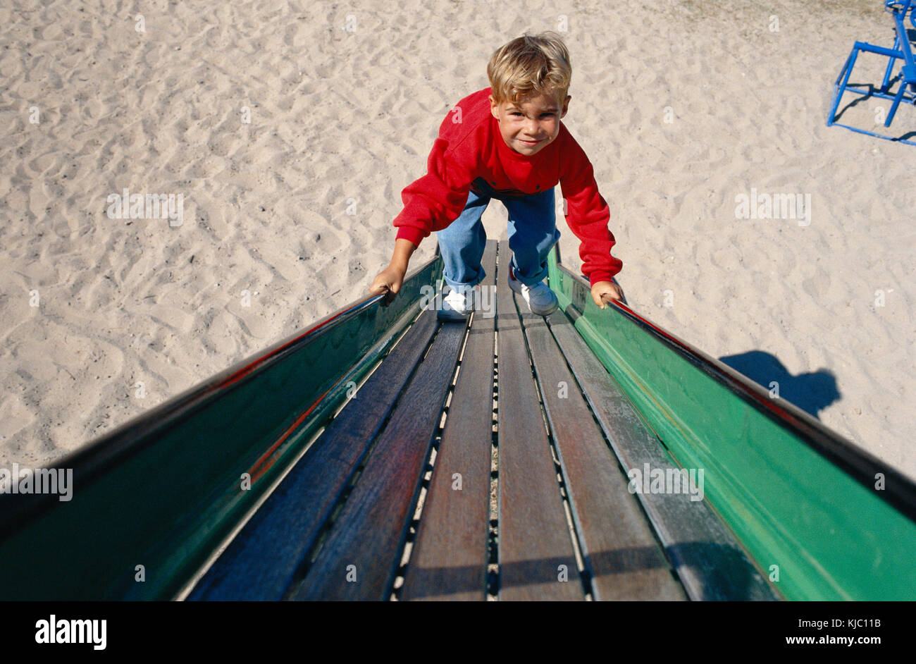 Boy at Playground Stock Photo - Alamy