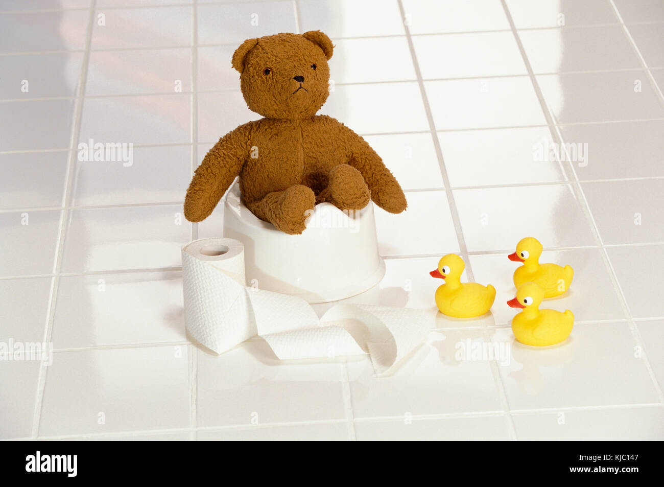 Teddy Bear Sitting on Potty Stock Photo - Alamy