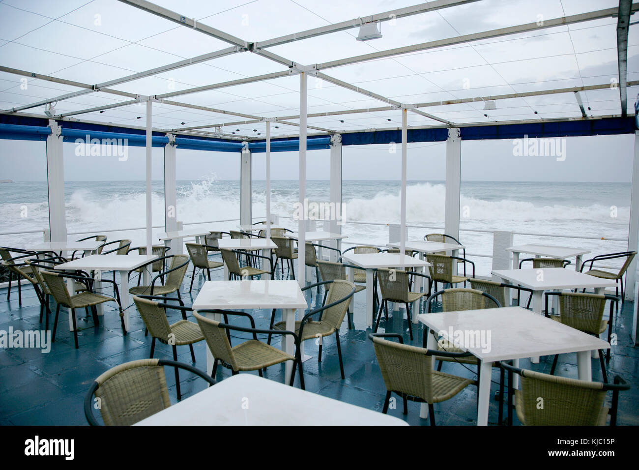 Restaurant Overlooking the Sea, Cala Ratjada, Capdepera, Majorca, Spain ...