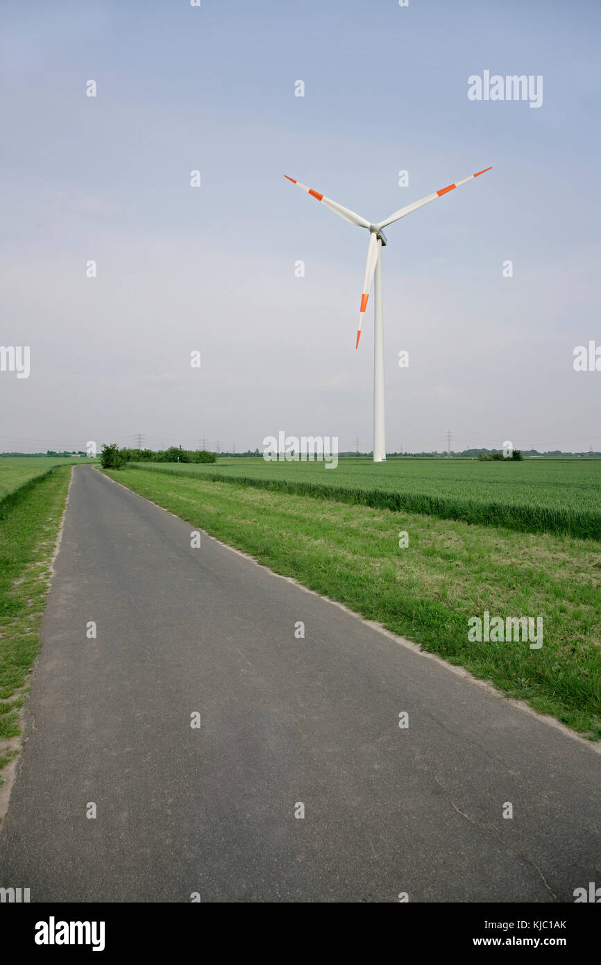 Wind Turbine and Road Stock Photo - Alamy