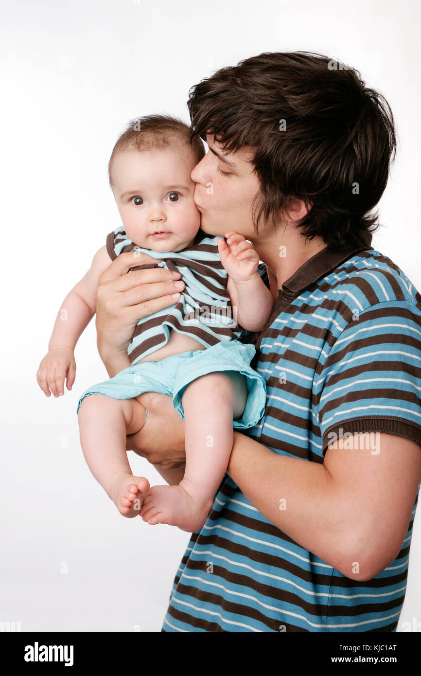 Portrait of Father and Son Stock Photo - Alamy