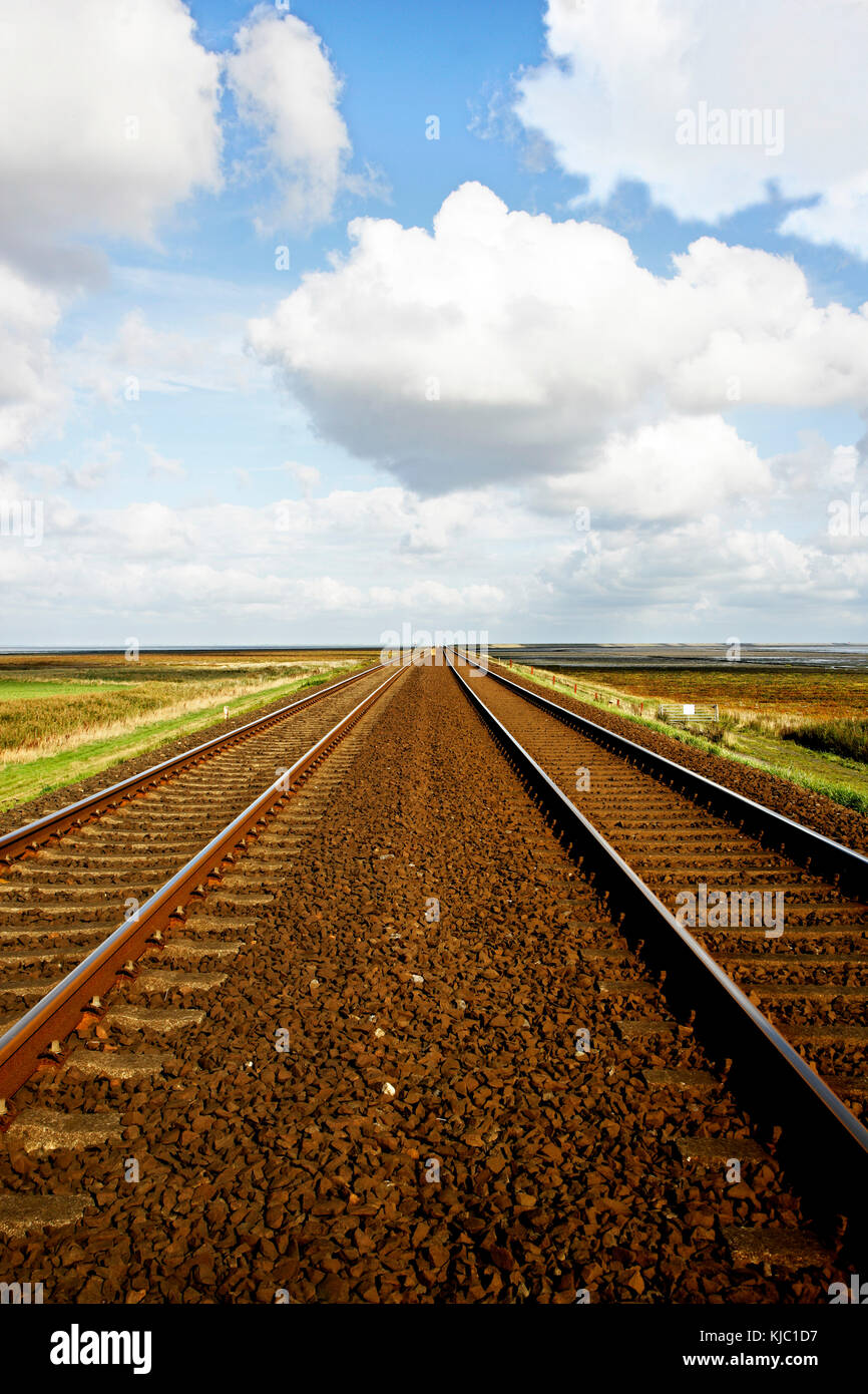 Train Tracks, Sylt, Germany Stock Photo - Alamy