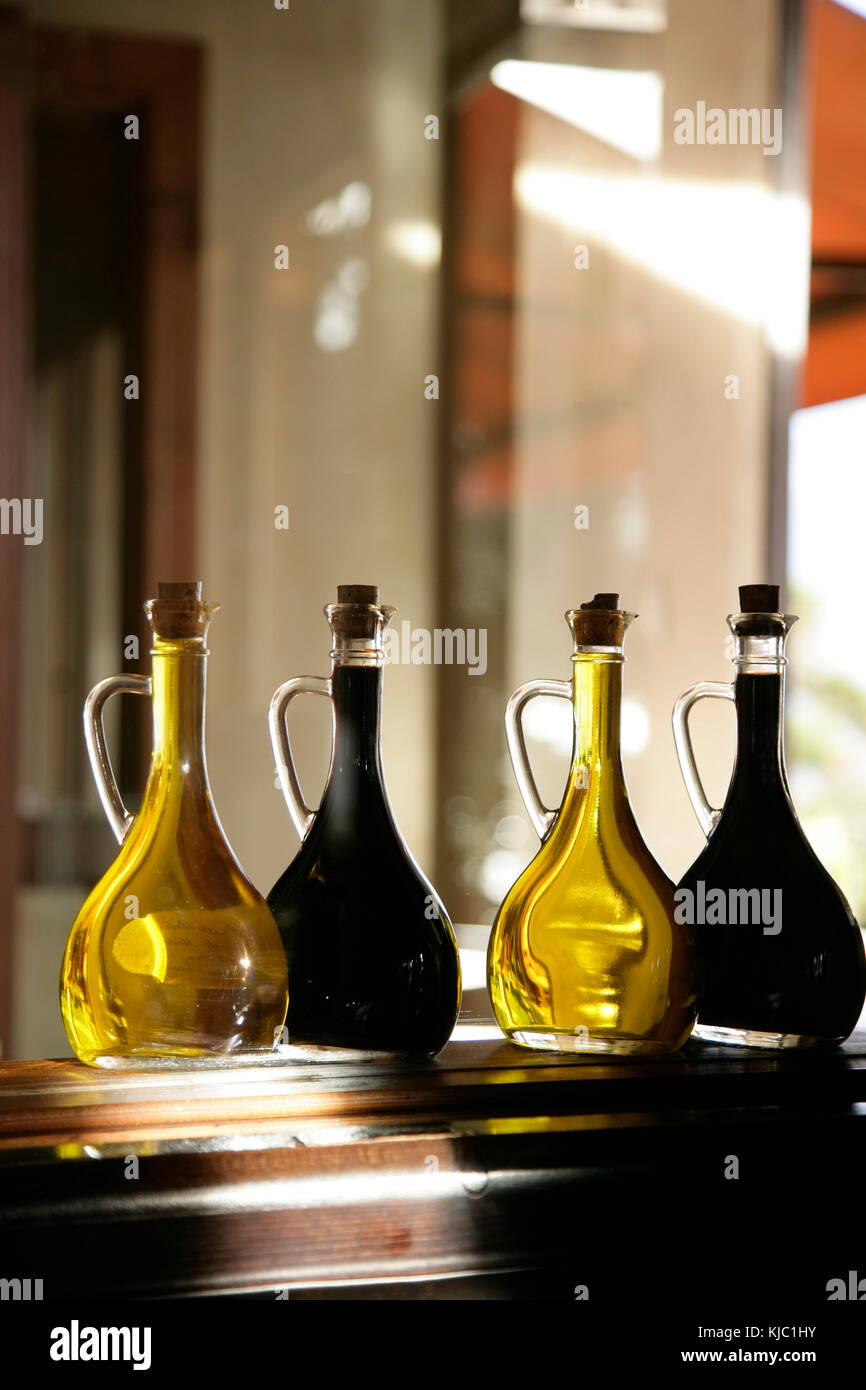 Bottles of Oil Stock Photo - Alamy