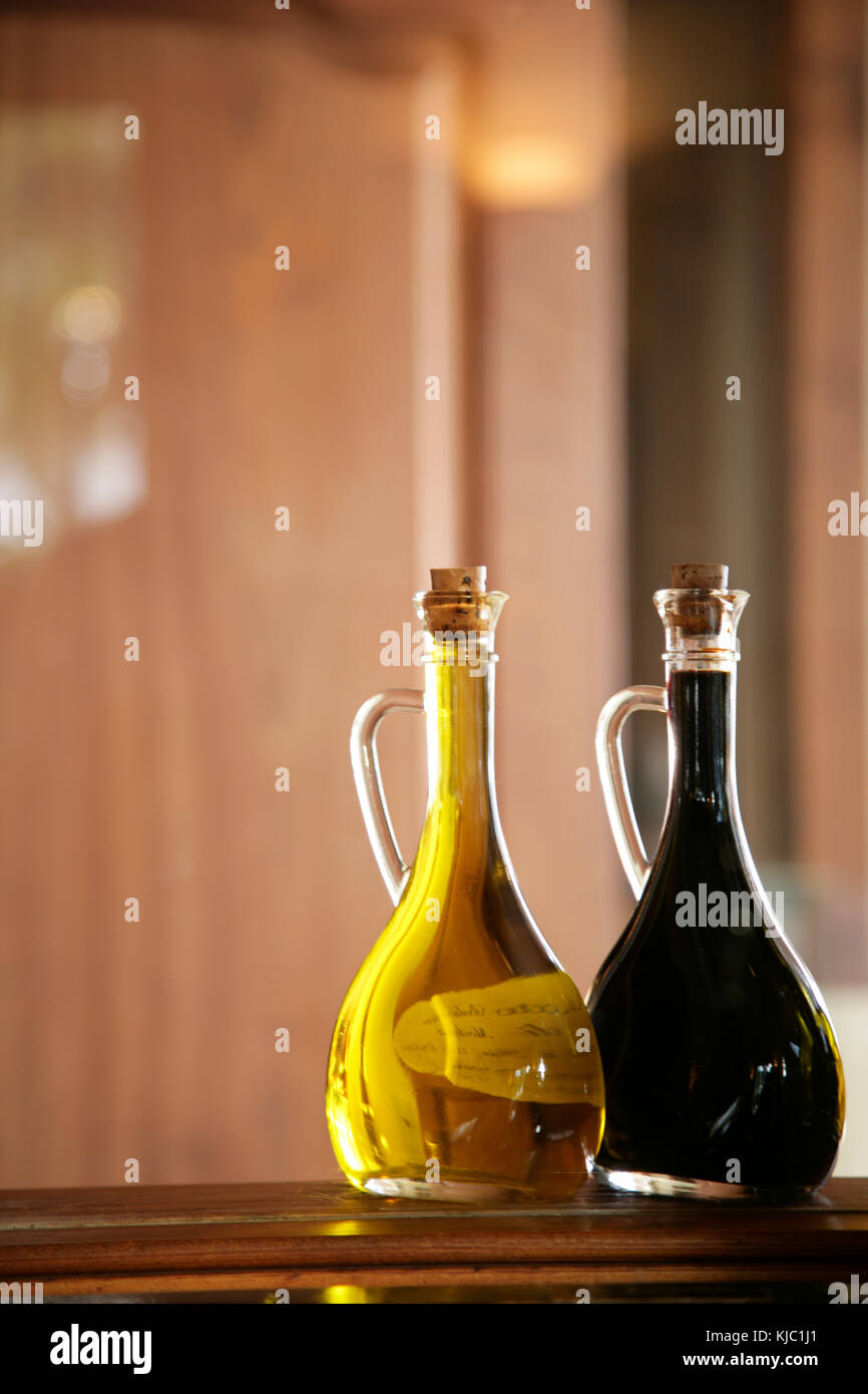 Bottles of Oil Stock Photo - Alamy