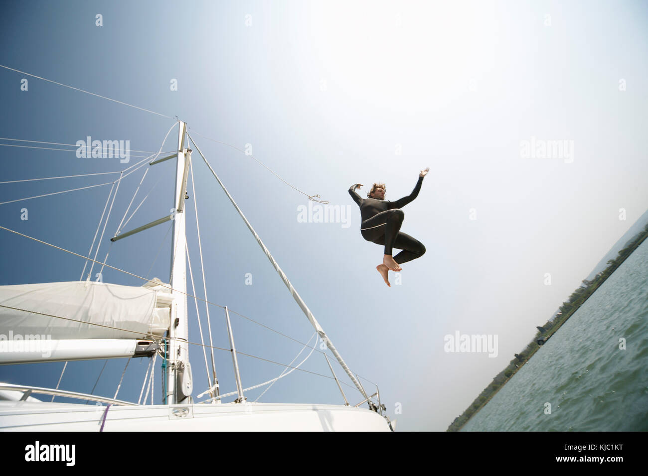 Man falling off boat hi-res stock photography and images - Alamy