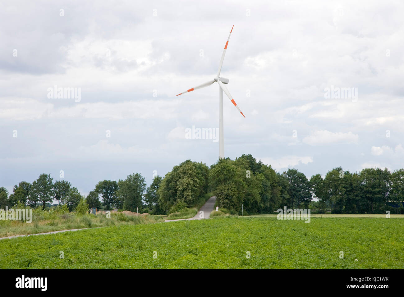 Windmill by Field Stock Photo - Alamy