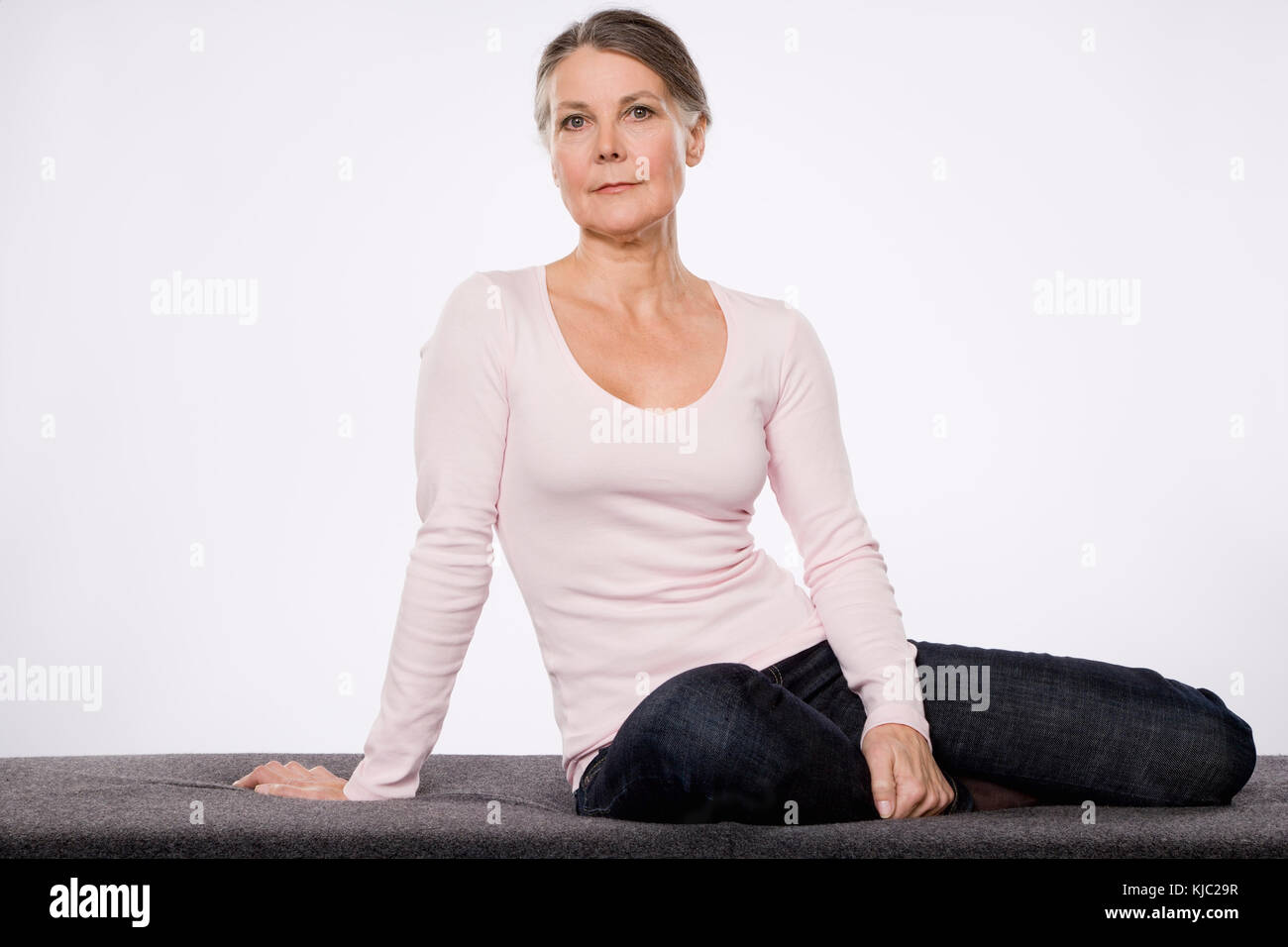 Portrait of Woman Sitting Stock Photo - Alamy