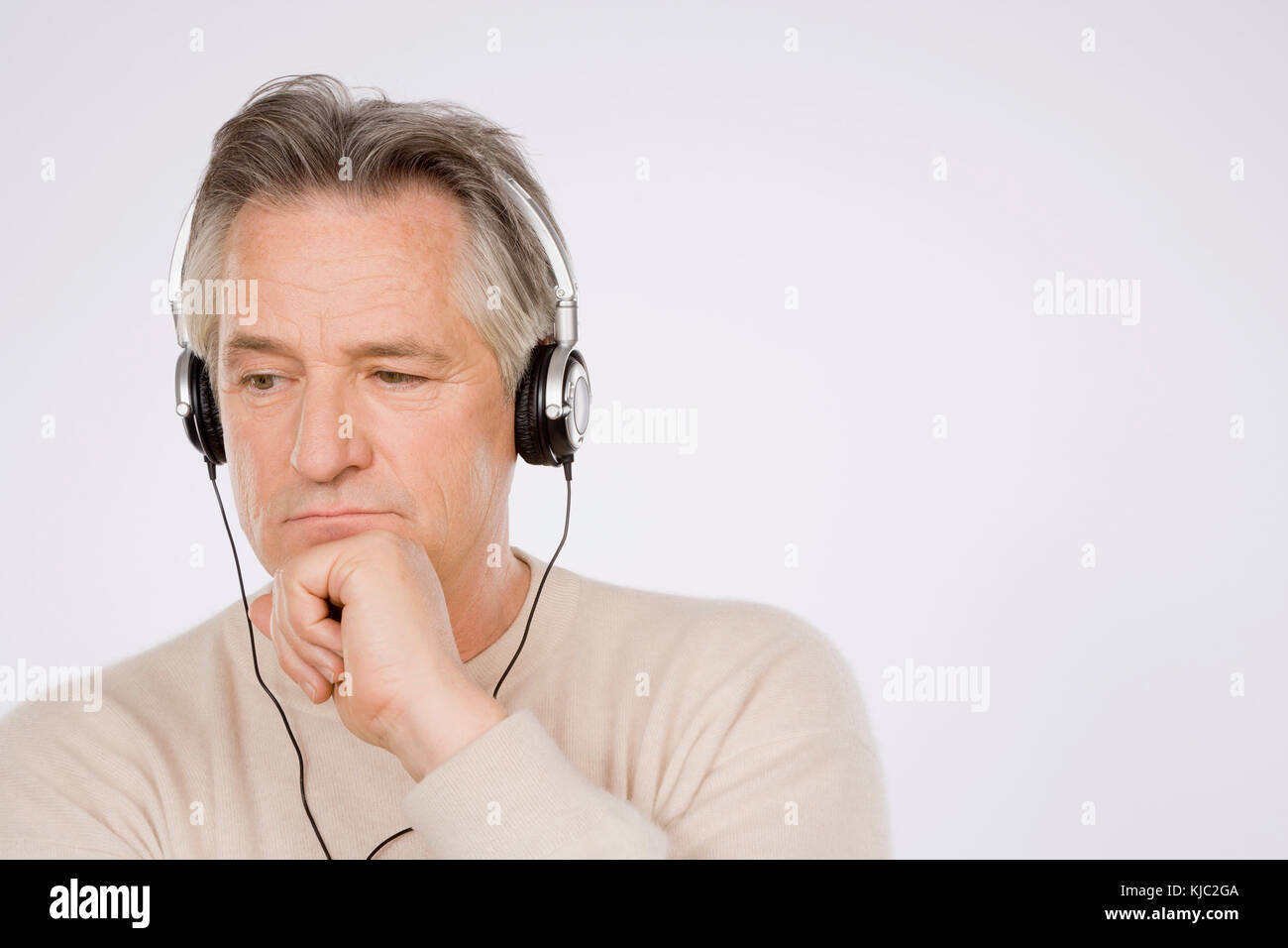 Portrait of Man Listening to Music Stock Photo - Alamy