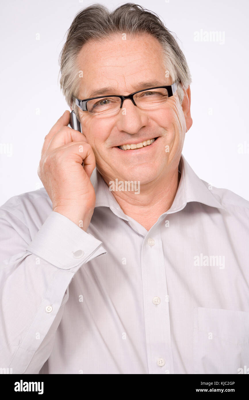 Man Talking on Cell Phone Stock Photo - Alamy