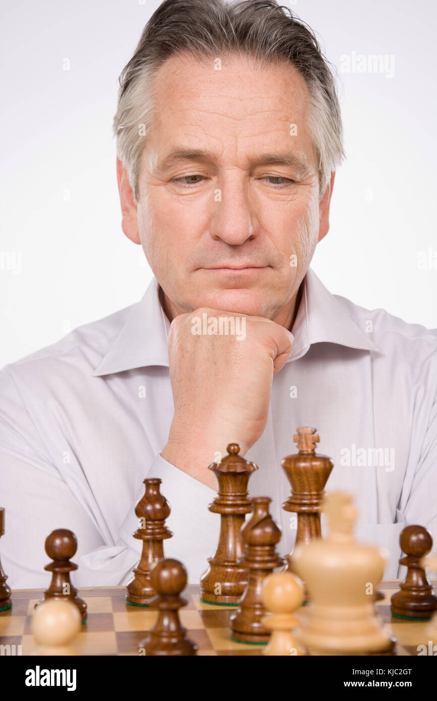 Man Playing Chess Stock Photo - Alamy