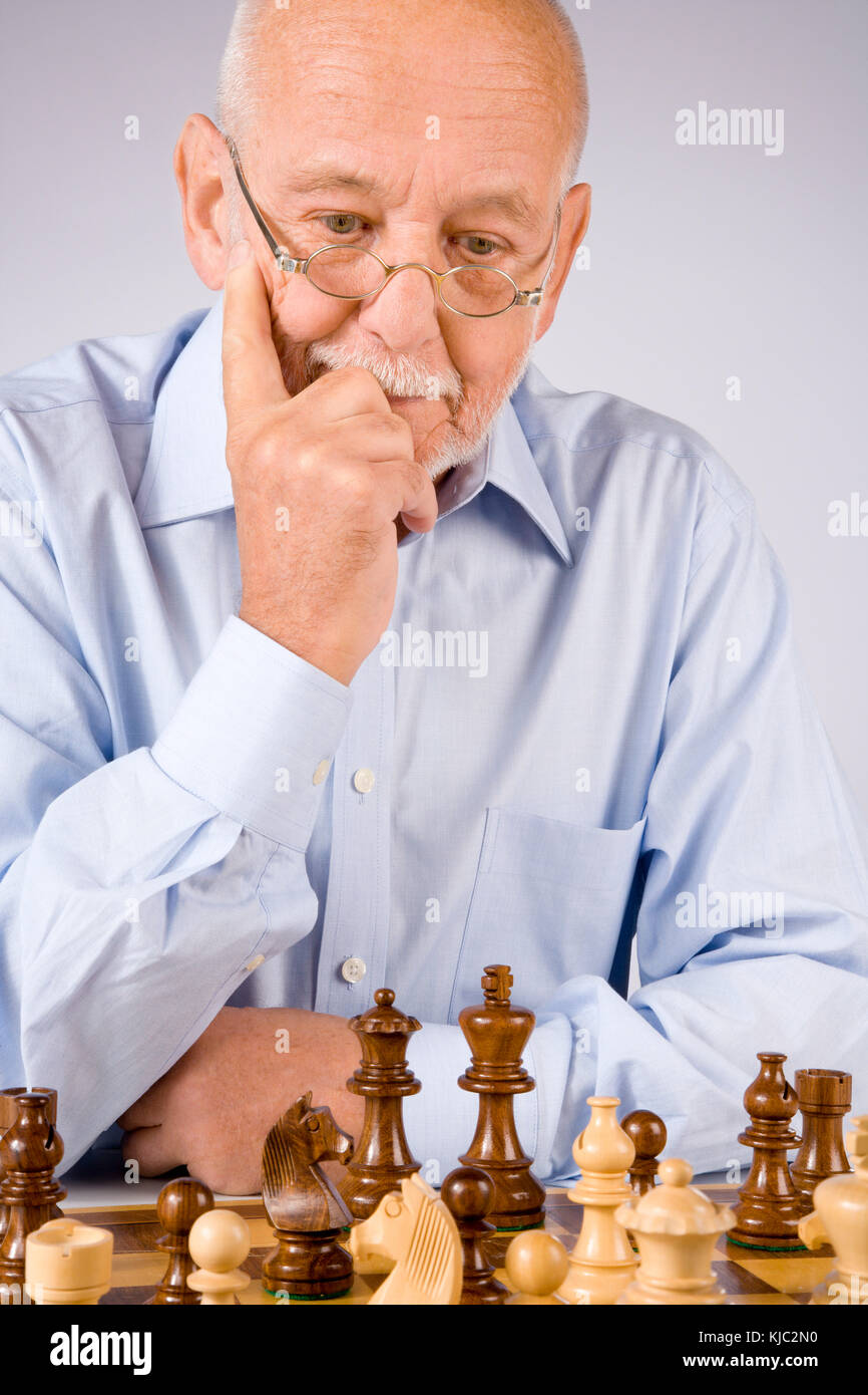 Man Playing Chess Stock Photo - Alamy