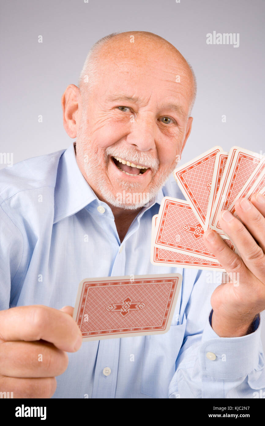 Man with Playing Cards Stock Photo - Alamy