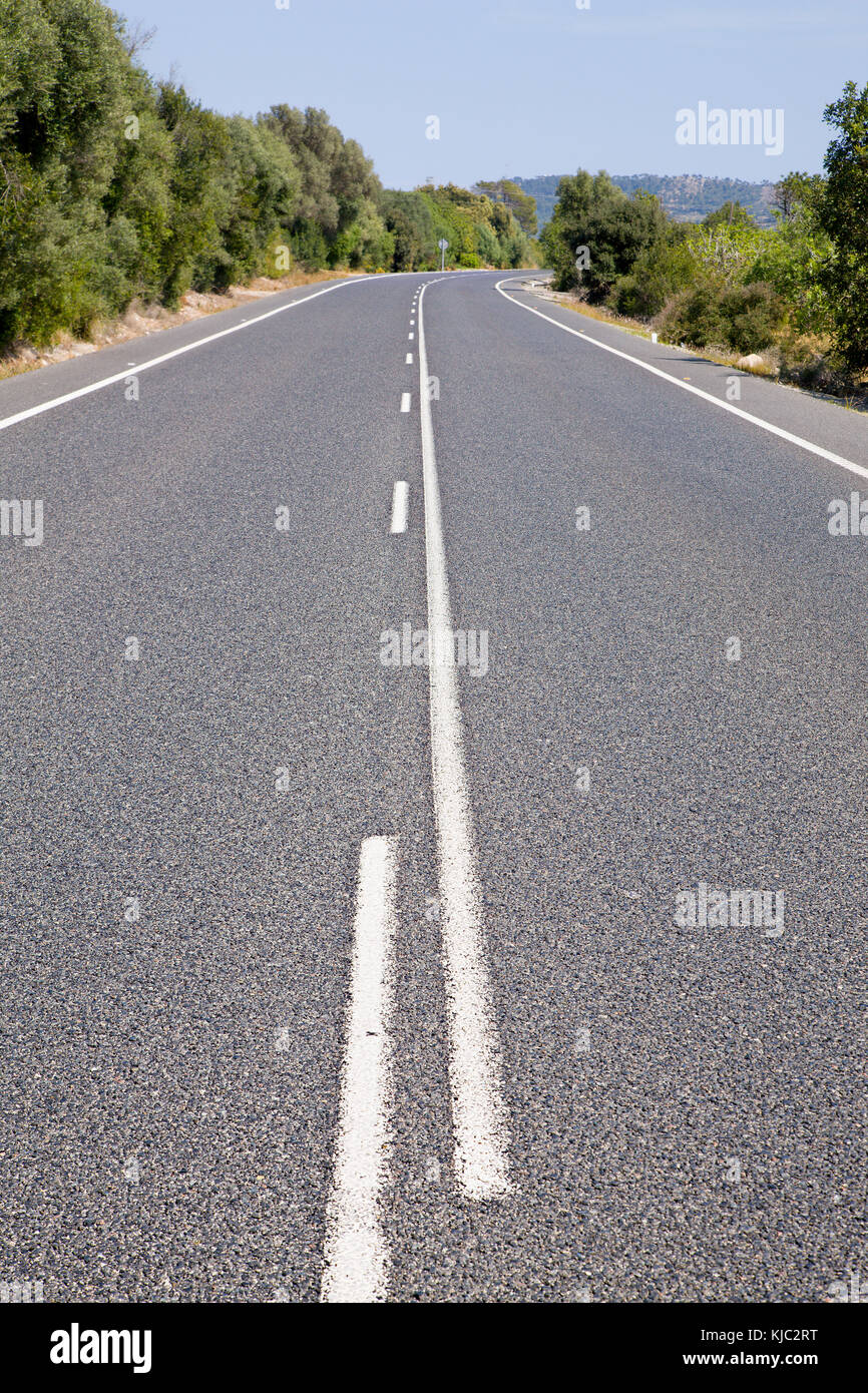 Centerline of Road, Mallorca, Spain Stock Photo - Alamy