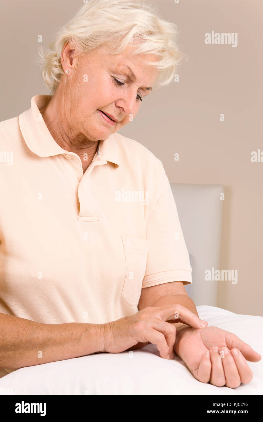 Woman Measuring Pulse Stock Photo - Alamy