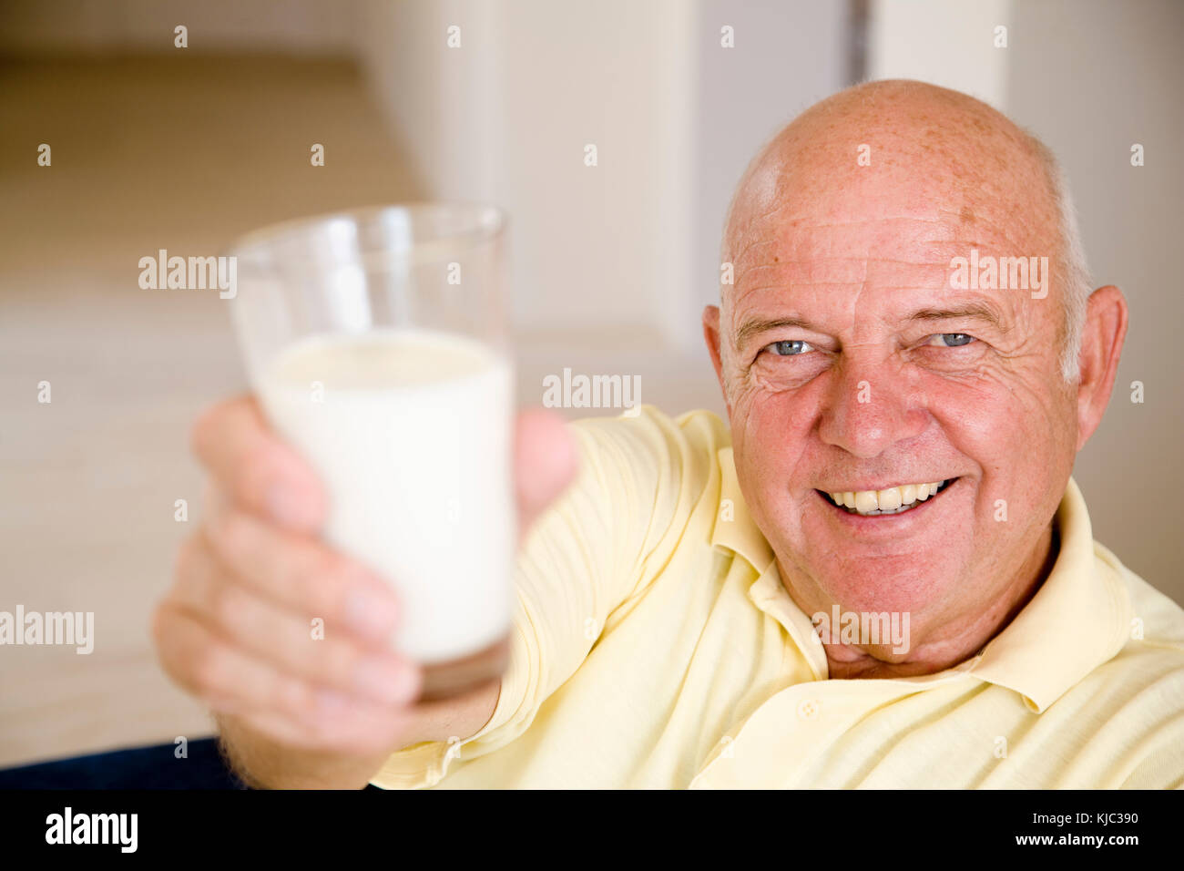 Man Drinking Glass of Milk Stock Photo - Alamy