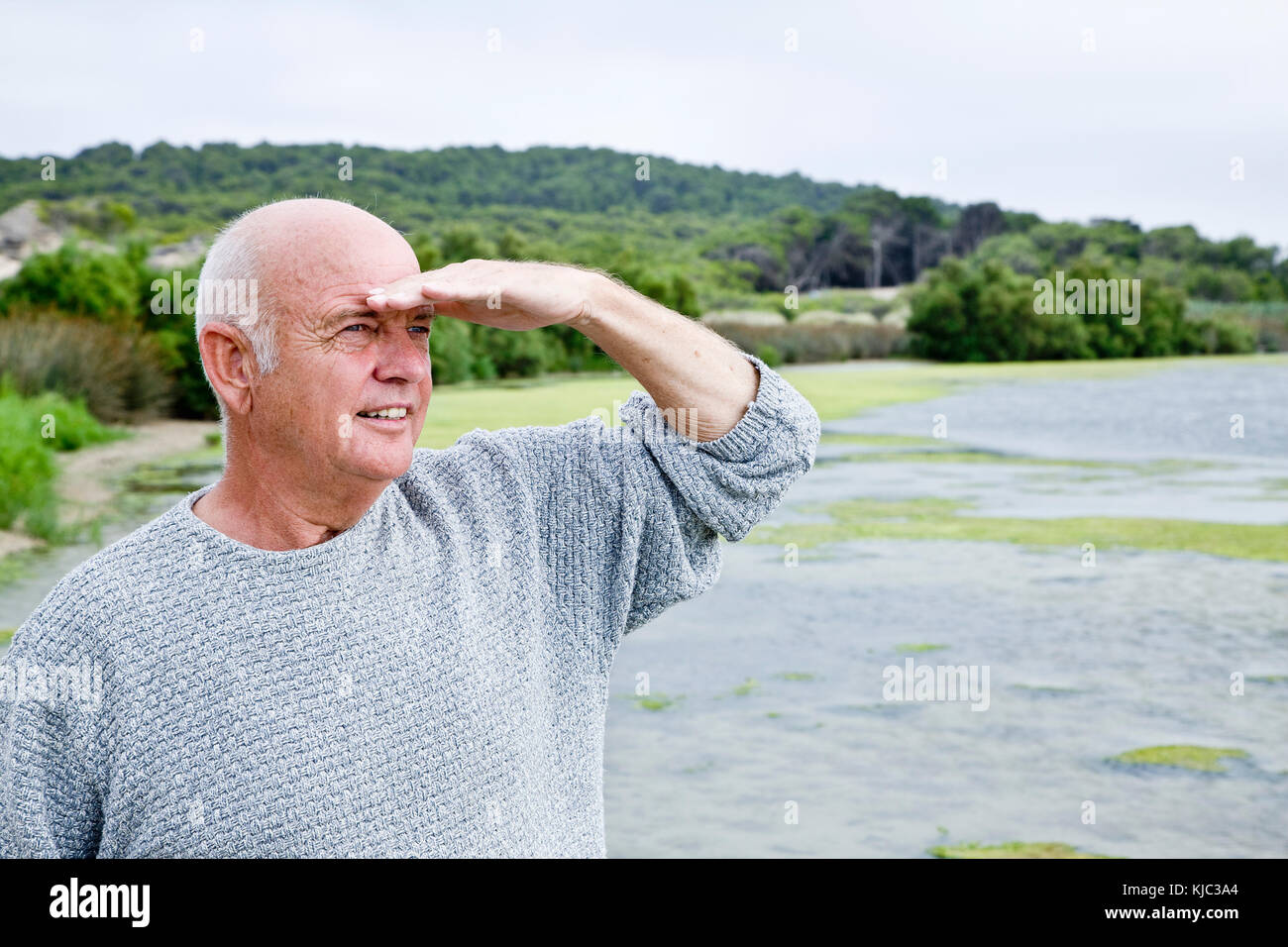 Portrait of Man Looking Into the Distance Stock Photo - Alamy