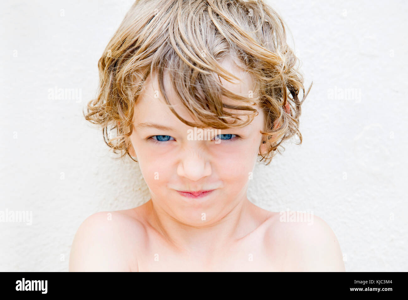 Little Boy Making Faces Stock Photo - Alamy