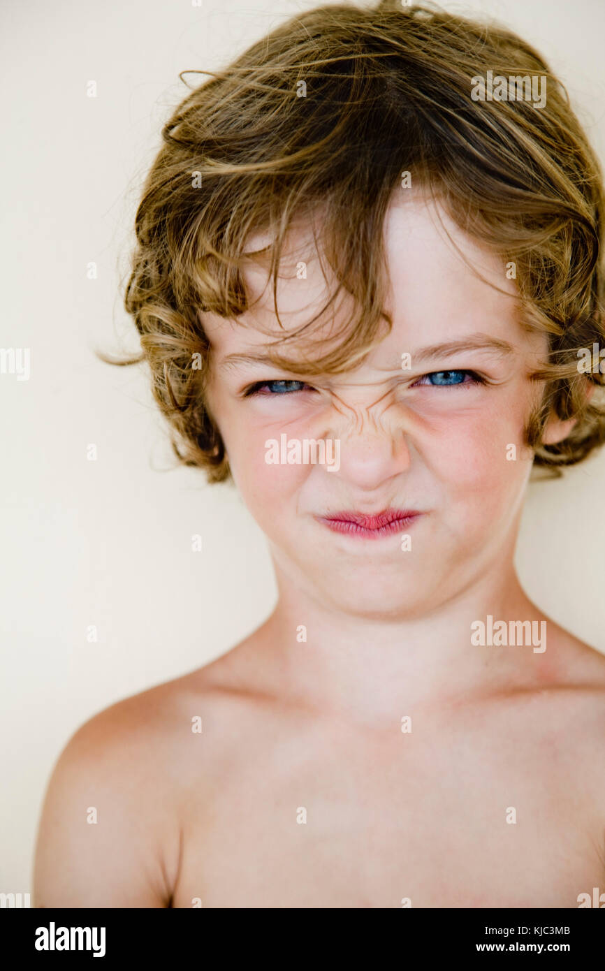 Little Boy Making Faces Stock Photo - Alamy