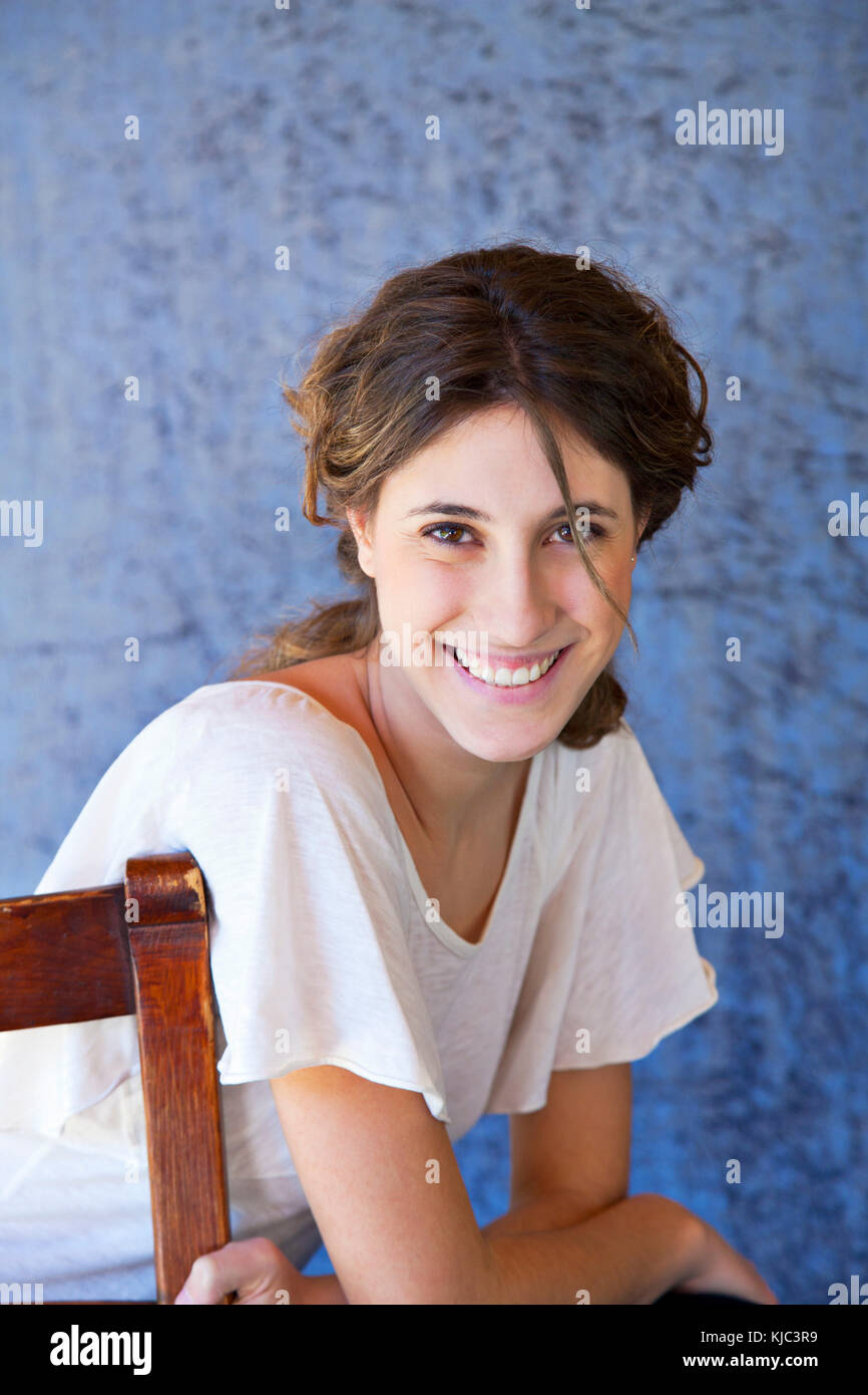 Portrait of Woman in Studio Stock Photo - Alamy