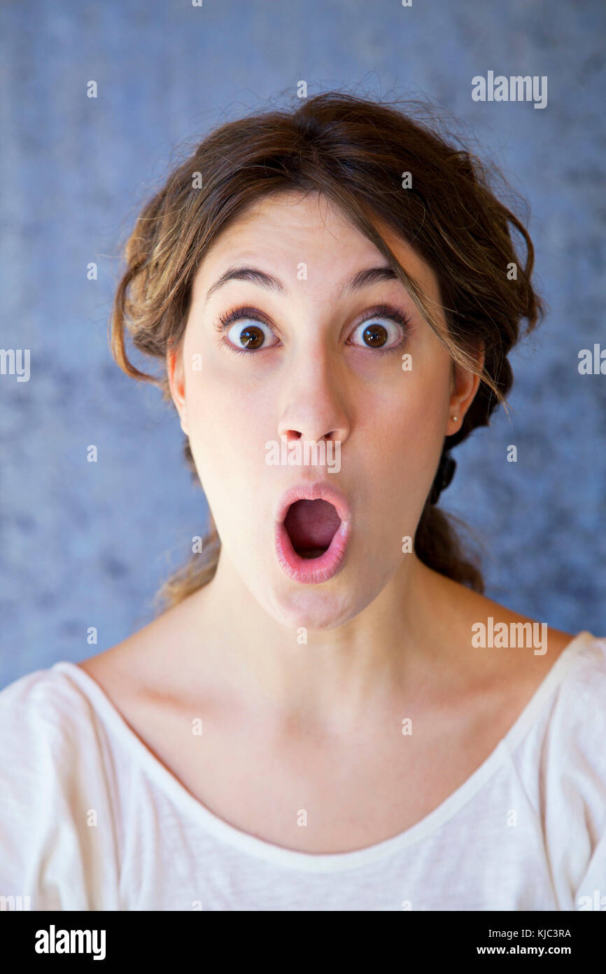 Woman Looking Surprised Stock Photo - Alamy