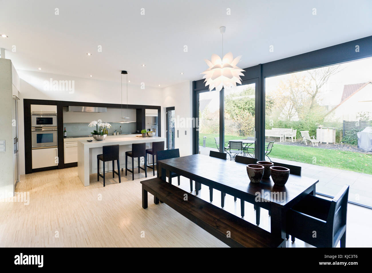 Dining Room and Kitchen Stock Photo - Alamy