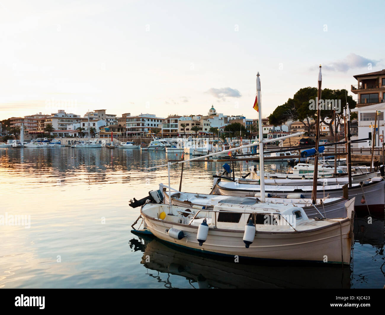 Harbor of Cala Ratjada, Majorca, Balearic Islands, Spain Stock Photo ...