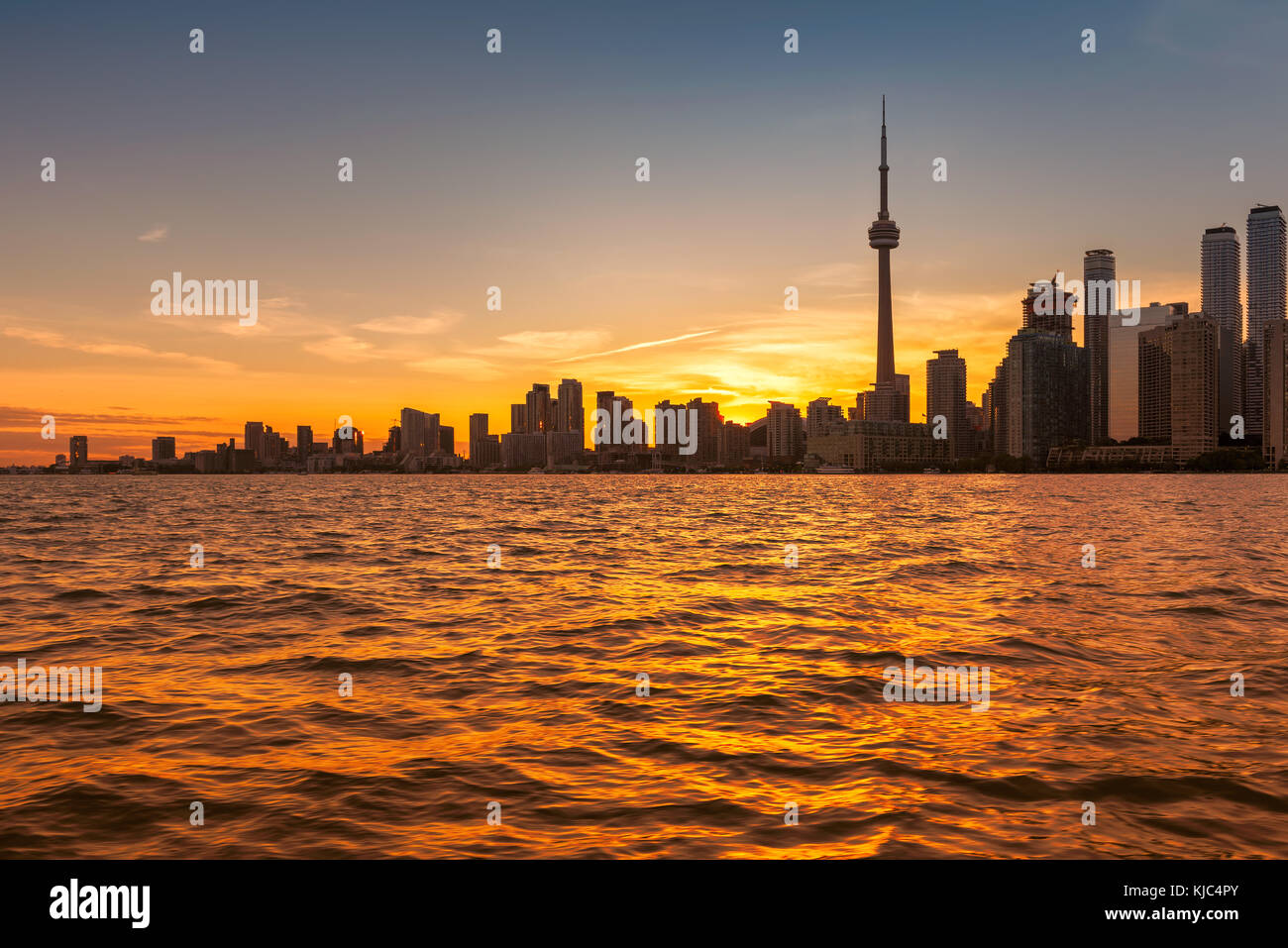 Toronto city skyline at beautiful sunset, Ontario, Canada Stock Photo ...
